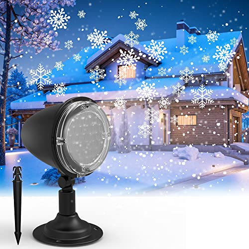 Snowfall Light Projector,Christmas Snowflake Projector,Snowfall LED Projection Light with Snowstorm Effect Holiday Light Projector for Christmas Holiday Halloween Party Garden Indoor Outdoor Decor