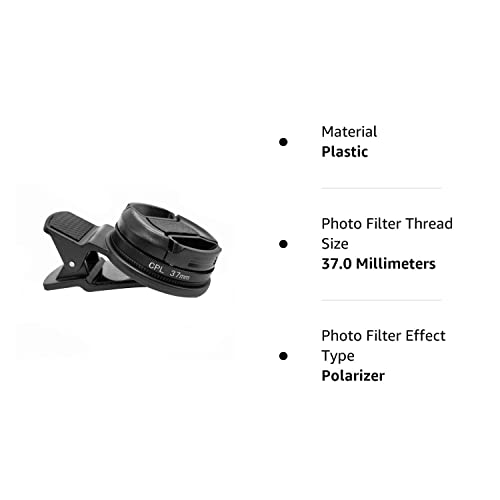 37MM Circular Universal Portable Polarizer Camera Lens CPL Filter Professional(Black)
