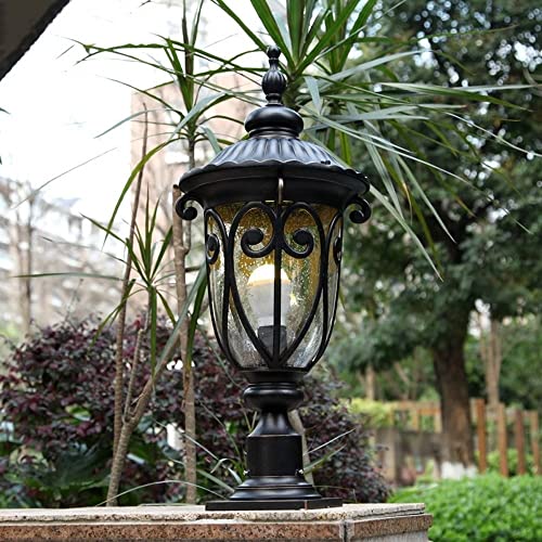 MODEBHD European Column Lamps E27 Pillar Lamp Outdoor Glass Floor Lamp Bottom Light Die-cast Aluminum Column Light IP55 Waterproof Pillar Post Light Garden Decoration Park Fence Garden Villa Lighting