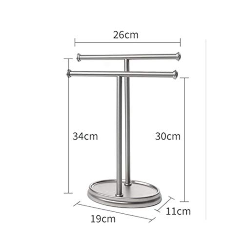 LDCHNH Silver Hand Towel Holder, Free Standing Towel Rack, Stainless Steel Necklace Holder Jewelry Organizer Bracelet Display Stand