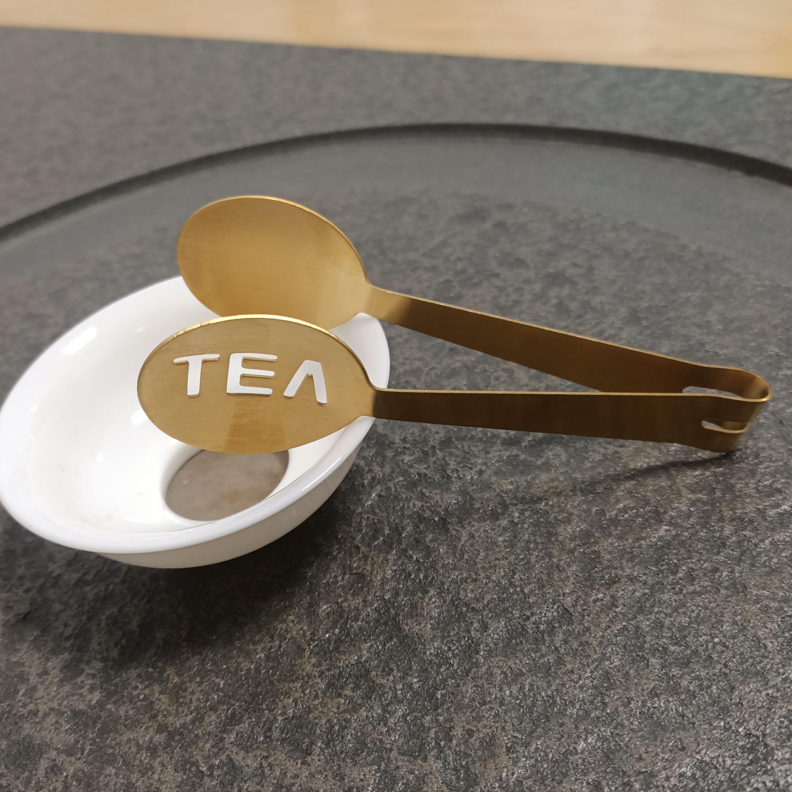 Ousyaah Tea Bag Squeezer (4 Pack), Stainless Steel Oval Tea Bag Squeezer Tongs, Tea Filter Coffee Bag Clamp Tea Strainer Grip Holder Lemon Slice Clip, Mini Ice Sugar Tongs Tea Bag Spoon
