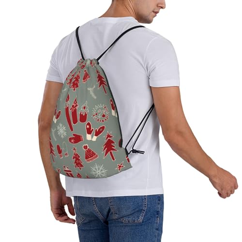 Delhiponics Red Decorative Elements Drawstring Backpack Waterproof Gym Sports Trave String Bag Adjustable Lightweight Drawstring Bag Sports Dance Sackpack