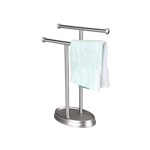 LDCHNH Silver Hand Towel Holder, Free Standing Towel Rack, Stainless Steel Necklace Holder Jewelry Organizer Bracelet Display Stand