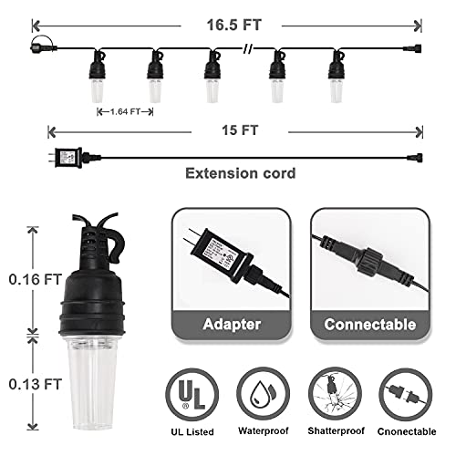 Afirst Snowflake Projection Christmas Lights - 10 Shatterproof Bulbs 31.5FT Decorative String Lights for Outdoor Indoor Patio Garden Party Lighting & Decoration