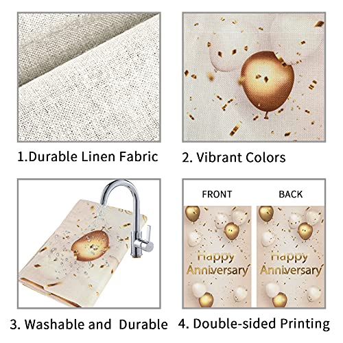 Maicaiffe Happy Anniversary Garden Flag - Wedding Anniversary / Company Anniversary Party Lawn Yard Flag, Outdoor Indoor Decor - Double Sided