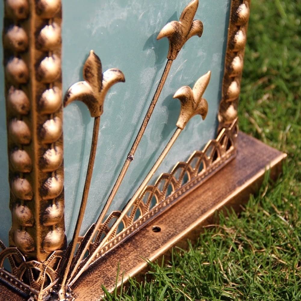 MODEBHD Outdoor Waterproof Post Light Square Antique Metal Column Post Light Rainproof Courtyard Lawn Pillar Lamp European Home Decor Villa Garden Wall Sconce Lantern External Safety Lighting