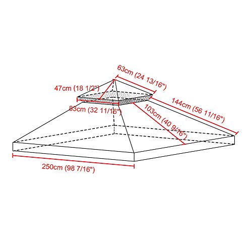 Yescom 8'x8' UV30+ Gazebo Canopy Replacement Top Cover White for Dual Tier Outdoor Patio Garden Tent Y0018T07