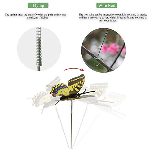 KEANVIK 25 Pcs Glowing Artificial Butterfly Decorative Garden Stakes for Outdoor Yard, Patio Plant Pot, Lawn and Home Decorative (25 Pcs Glowing Butterfly Stakes)