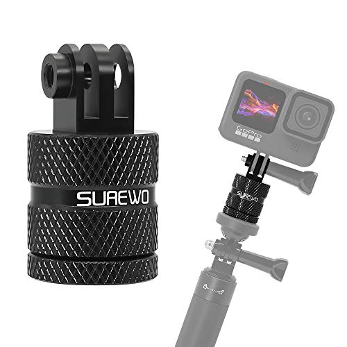 Aluminum 1/4 inch 20 Camera Mount, 360 Degree Rotation Tripod Mount Adapter Compatible with GoPro Hero 10 Black,Hero 9/8/7/6/5 Black,OSMO Action, Xiaoyi 4K and Other Standard 1/4 Accessories
