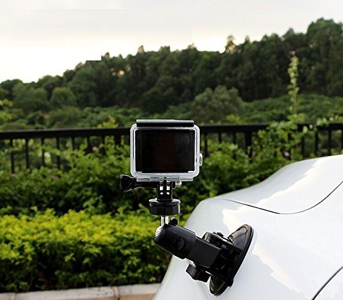 ASOCEA Action Camera Suction Cup Mount Windshield Camera Holder Tripod Adapter with Screw Compatible with Gopro Hero 11 10 9 8 7 6/AKASO EK7000/Brave 4/Dragon Touch/DJI OSMO Action/Insta360 X3 x2