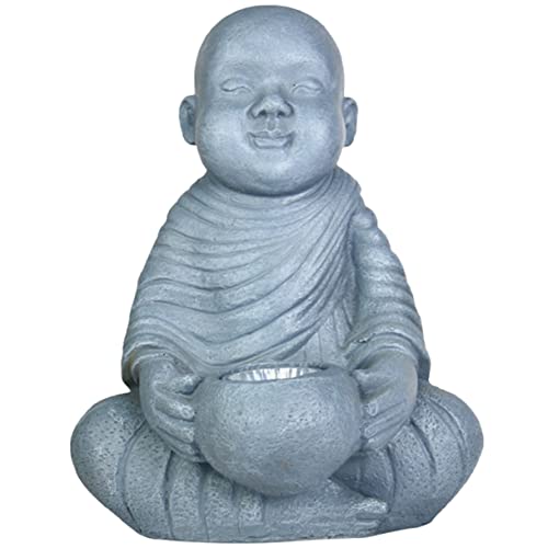 Uonlytech LED Decor Asian Decor LED Solar Light Monk Solar Light Solar Star Lights LED Garden Light Buddha Statue Ornaments Lighting Solar Lamp for Outdoor Light Decoration Yard Light Decor