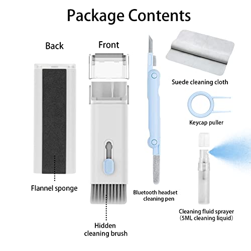 7 in 1 Electronic Cleaner kit - Keyboard Cleaner, Keyboard Cleaning Kit, Laptop Cleaner with Brush, Electronic Cleaner for Airpods pro/Laptop/Phone/Computer/Screen (Give Away a Flannel Cloth) Blue