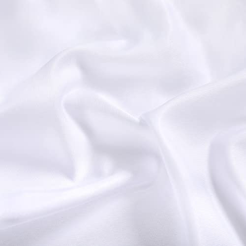White Round Backdrop Cover 7.2x7.2ft White Circle Birthday Photo Photography Background for Party Baby Shower Wedding Decorations