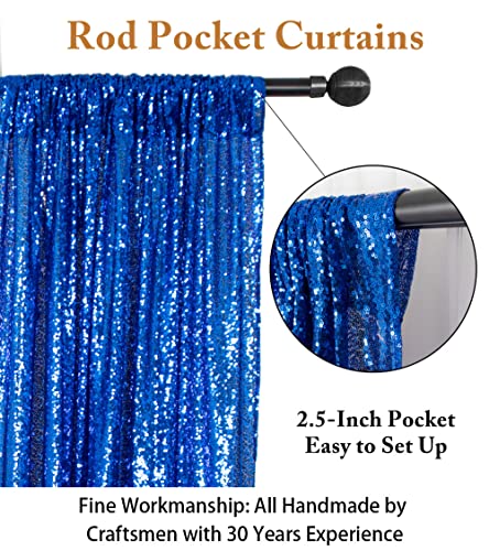Sequin Curtains 2 Panels Royal Blue 2FTx8FT Sequin Photo Backdrop Sequin Backdrop Curtain Pack of 2-1011E