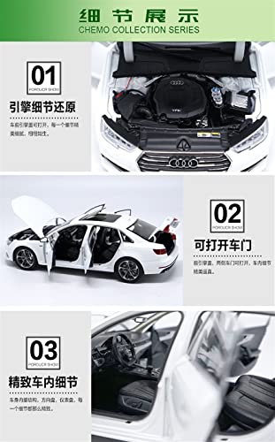 Models Vehicle Replica Car 1 18 Fit for Audi A6l Simulation Model Car Metal Diecast Minicar Scale Model Collectibles Souvenir Collectible Gift 2023 2024 (Color : Chrome)