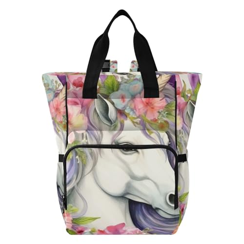 xigua Flower Unicorn Diaper Bag Backpack Multi Function Baby Changing Bags Waterproof Large Capacity Travel Back Pack for Mom Dad