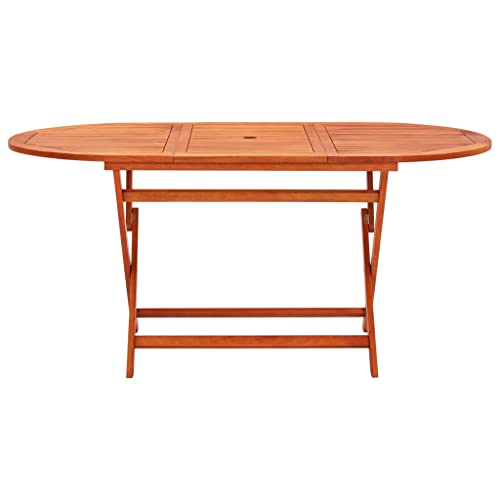 vidaXL Solid Wood Eucalyptus Folding Patio Dining Set 9 Piece Wooden Garden Outdoor Table and Chair Seating Seat Sitting Chair Furniture