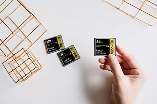 Lexar Professional 1066x 32GB (2-Pack) CompactFlash Card, Up to 160MB/s Read, for Professional Photographer, Videographer, Enthusiast (LCF32GCRBNA10662)