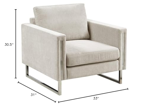 Dsnyu Arm Chair Modern, Unique Living Room Chair Accent Seating Solid Wood Ivory Comfy Home Furniture 31" Lx33 Wx30.50 H