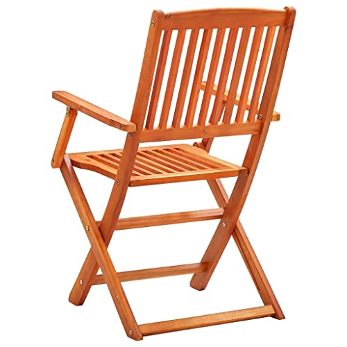 vidaXL Solid Wood Eucalyptus Folding Patio Dining Set 9 Piece Wooden Garden Outdoor Table and Chair Seating Seat Sitting Chair Furniture