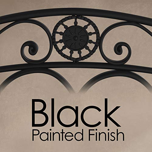Lavish Home 80-OUTD-3 Durable and Stylish Accent Furniture Folding Garden Bench β Outdoor Seating with Scrollwork Design, Black