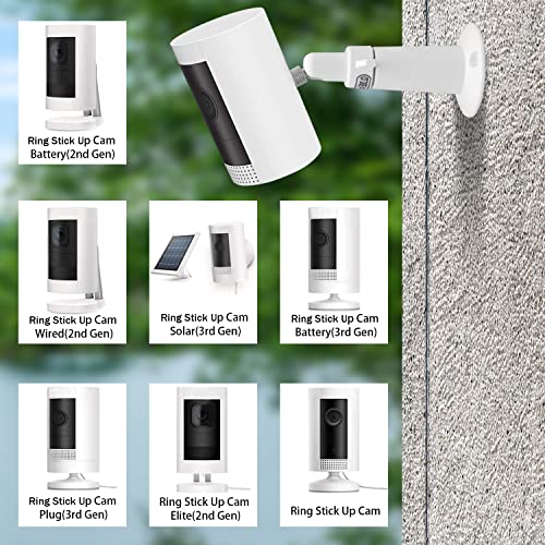 (Metal 2 Pack) 360 Degrees Adjustable Security Wall Mount for Ring Stick Up Cam/Ring Indoor Cam/Wyze Cam/Eufy Cam/Arlo Cameras, Fits All Cameras with Standard 1/4 Threaded Holes-White