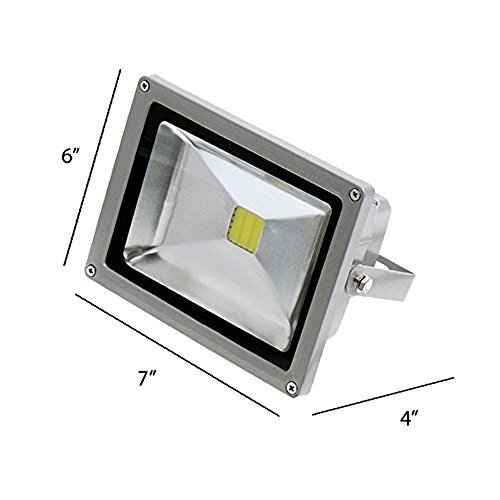 ETOPLIGHTING LEF120V20DL-1P Ultra Bright 20W LED Flood Outdoor Home Garden Security Light Daylight White 1600 lm Waterproof