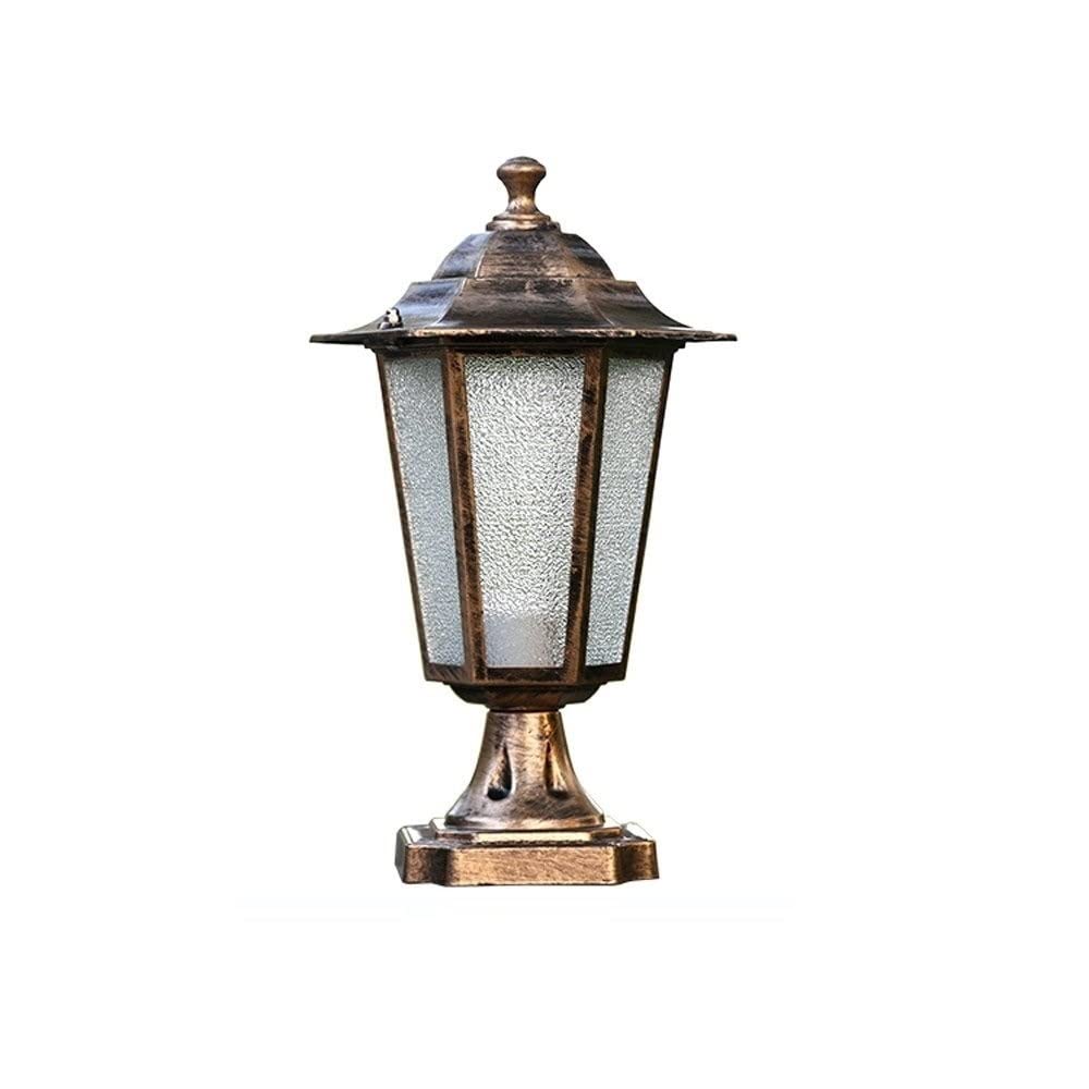 MODEBHD 33cm, Outdoor LED Waterproof Column Lamp Super Bright Patio Lawn Light Villa Door Decoration Garden Post Light E27 Antique Aluminum Pillar Lamp Waterproof External Garage Fence Post Lights