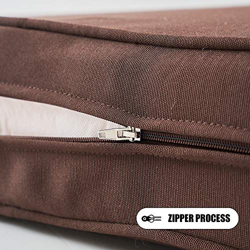 ARTPLAN Outdoor Loveseat Cushions,All Weather Patio Cushions Set of 5,46"x24"x4"，Brown