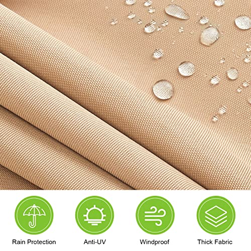 Patio Awning Retractable Awning Sunshade Shelter Deck Canopy Window Door Awning with Crank Handle and UV Water-Resistant Fabric for Outside Patio Porch Garden,Tan (8’x10’)