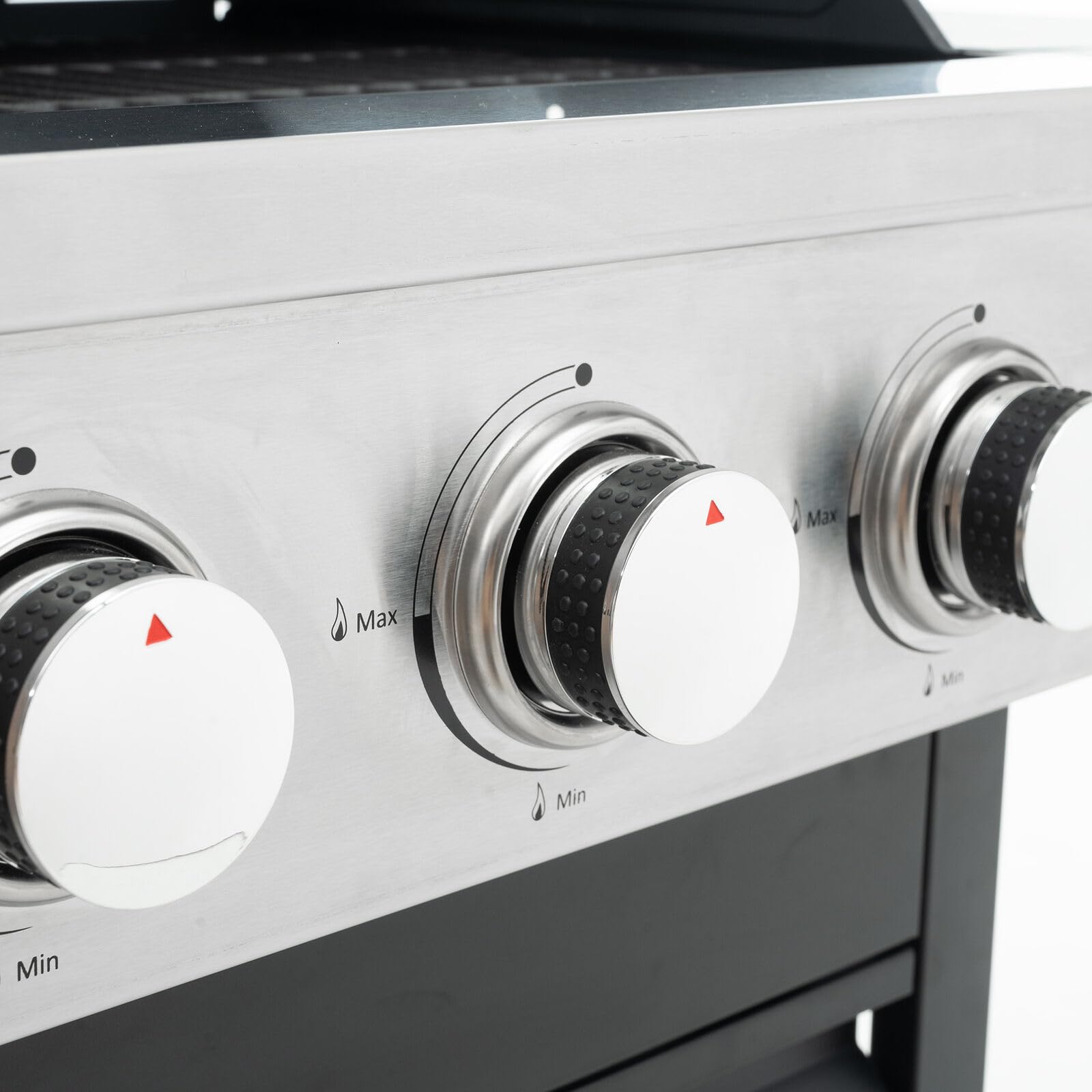 3-Burners Propane Gas Grill with Side Burner & Thermometer, 33950 BTU Output Stainless Steel Grill for Outdoor BBQ and Camping, Patio Backyard Barbecue(3 Burner+Side Burner)