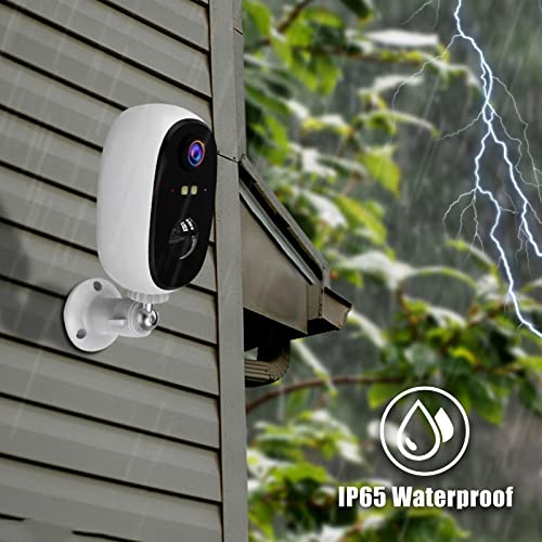 Spazvolv Outdoor Security Camera,2K Wireless Cameras for Home Security, Spotlight Siren Alarm Rechargeable Battery Cam, Color Night Vision, PIR Motion Detection, 2 Way Talk, IP65 Waterproof,SD/Cloud