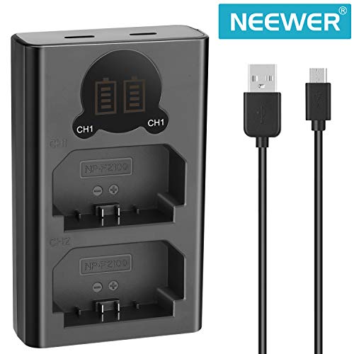 Neewer Dual USB Charger for Sony NP-FZ100 Battery, Compatible with Sony ZV-E1, FX3, FX30, A1, A9 II, A7R V, A7S III, A7 IV, A6600, A7C Cameras, Designed with LCD Display, Versatile Charging Options