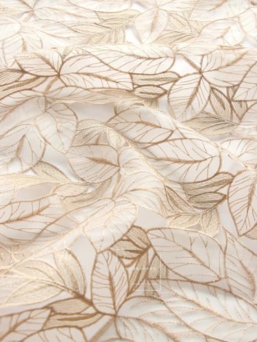 XMTXZYM Hollow Mesh Embroidery Fabric Wedding Dress Clothing Handmade DIY Fabric
