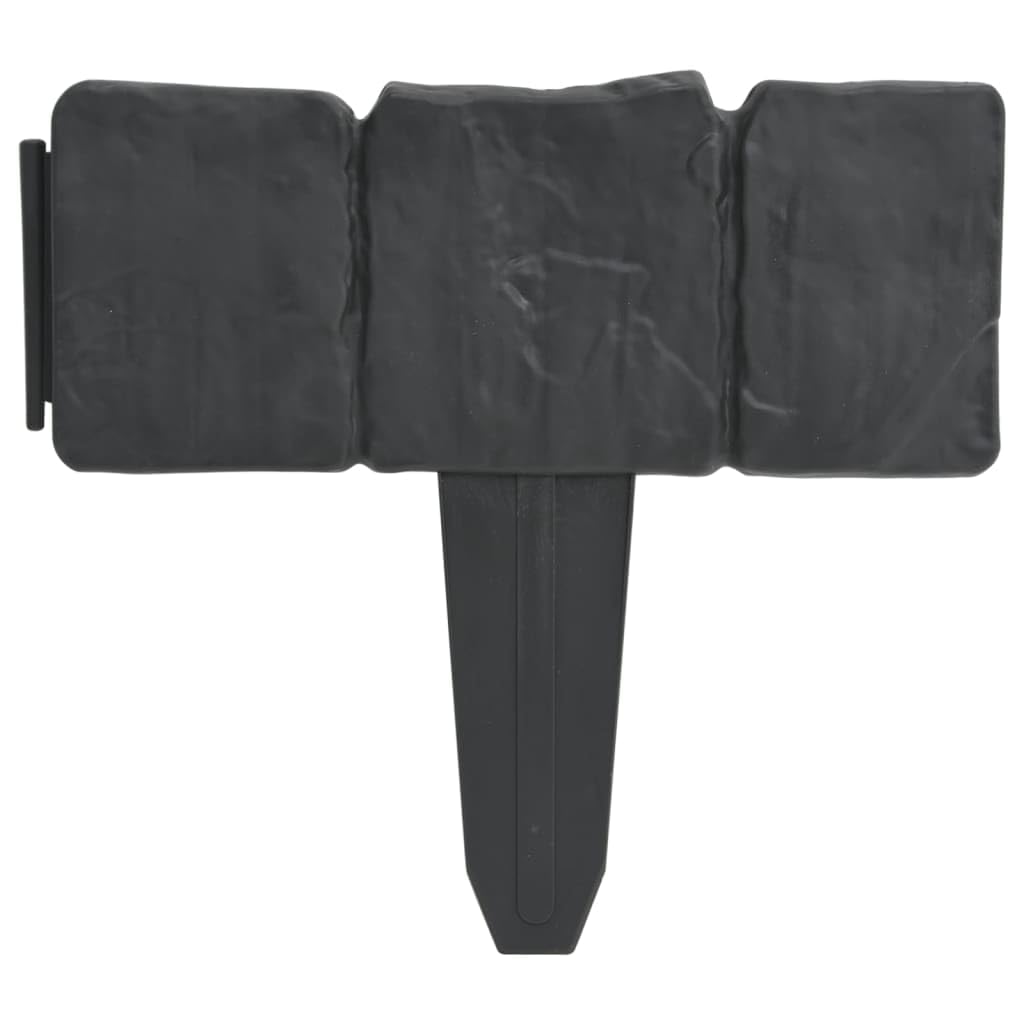 VRAXO Plastic Garden/Lawn Fence Stone Look 41 pcs 32.8',Garden Borders & Edging-7.92lbs