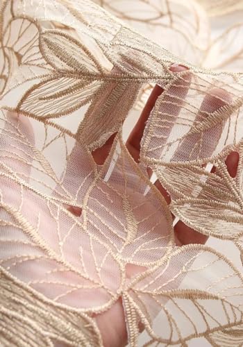 XMTXZYM Hollow Mesh Embroidery Fabric Wedding Dress Clothing Handmade DIY Fabric