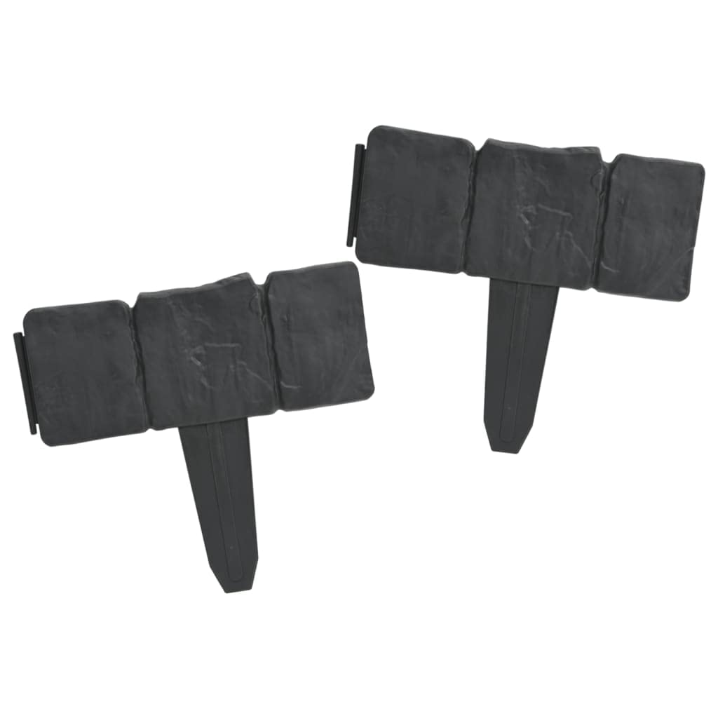 VRAXO Plastic Garden/Lawn Fence Stone Look 41 pcs 32.8',Garden Borders & Edging-7.92lbs