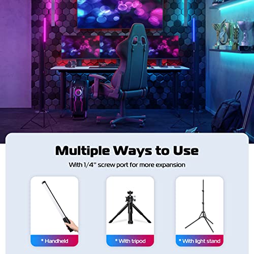 Ulanzi RGB LED Light Wand, 360°RGB Video Wand Stick for Photography, 2600mAh Built-in Rechargable Cube Light, 2500-9000K Dimmable Camera Light w LCD