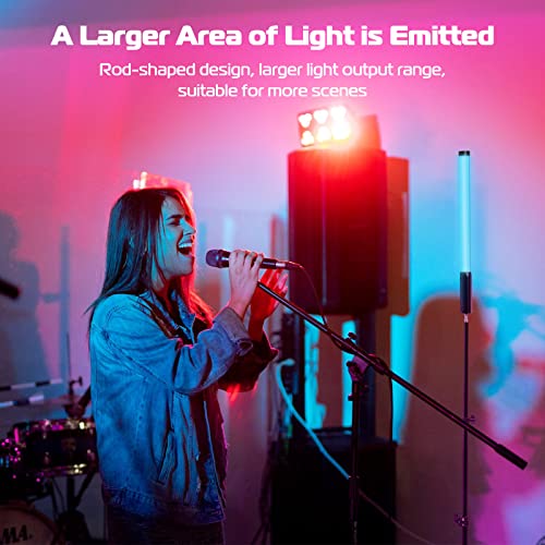 Ulanzi RGB LED Light Wand, 360°RGB Video Wand Stick for Photography, 2600mAh Built-in Rechargable Cube Light, 2500-9000K Dimmable Camera Light w LCD