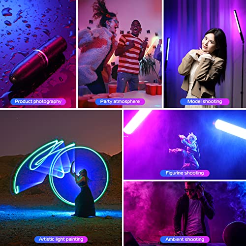 Ulanzi RGB LED Light Wand, 360°RGB Video Wand Stick for Photography, 2600mAh Built-in Rechargable Cube Light, 2500-9000K Dimmable Camera Light w LCD