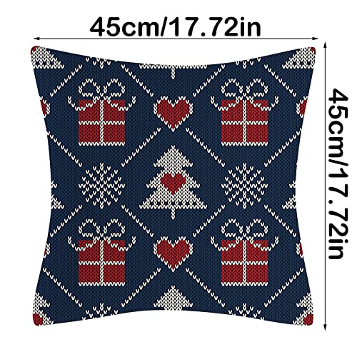 Scceatti Christmas Throw Pillow Covers 18x18 in Square Farmhouse Pillow Cover with Zipper Christmas Tree ElegantToss Xmas Style Pillow Case Protector for Couch Sofa Bed Living Room Decorations Gifts