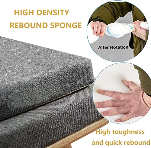 Custom Bench Cushion,Personalized Size Bench Pad with Non-Slip Bottom,Indoor/Outdoor Thickened Foam Furniture Cushions for Garden Patio Bench Swing ,Bay Window Seat Pads,Washable Sofa Cushion