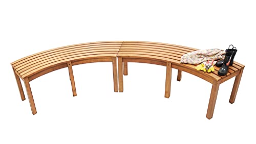 Achla Designs 125-0011 Curved Backless, Natural Bench, Oiled Finish