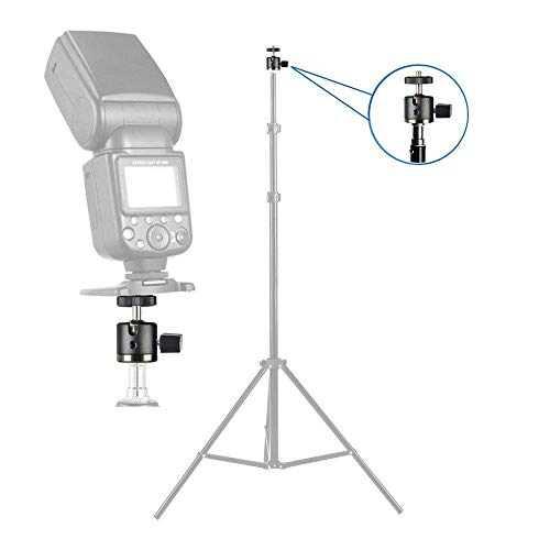 UTEBIT Mini Tripod Head Ball Head with 1/4 Hot Shoe Adapter 360° Rotatable Ball Head Hot Shoe Ball Head Aluminium with Camera Hot Shoe Ball Joint Holder Compatible with Nikon, HTC Vive VR