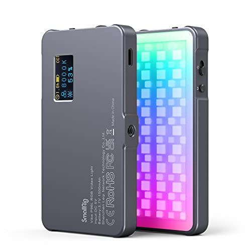 simorr P96L RGB Video Light, Palm-Sized All-Metal Portable LED Camera Light Full Color Fill Light CRI 96+ Rechargeable DSLR Lighting with Aluminum Alloy for Photography, YouTube, TikTok, Ins-3489