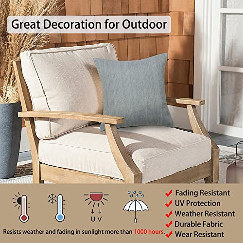 MAGPIE FABRICS Pack of 2 Outdoor Waterproof Throw Pillow Covers 18 x 18 Inch, Christmas Decorative Cushion Sham Pillowcase Shell for Garden Patio Tent Balcony Couch Sofa(Grey)