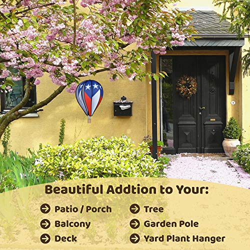 Premier Kites Hot Air Balloon Wind Spinner | 26 inch 10 Panel Hanging Spinning Balloon Decoration | Quality Large Wind Spinner for Yard and Garden | Patriotic Balloon