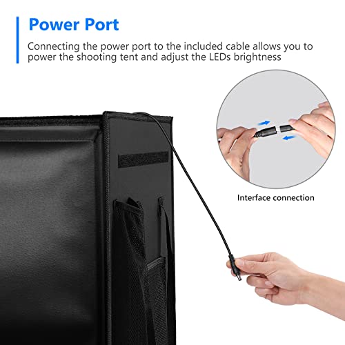 NEEWER Photo Studio Light Box, 20” x 20” Shooting Light Tent with Adjustable Brightness, Foldable and Portable Tabletop Photography Lighting Kit with 80 LED Lights and 4 Colored Backdrops