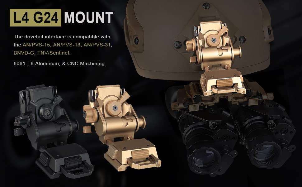 E.T Dragon Night Vision Goggles NVG Mount for L4G24 Metal Helmet Mount PVS15/18 Black