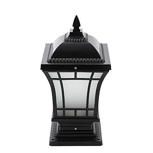 MODEBHD 46cm Waterproof Vintage Post Pillar Lantern Light Rainproof Aluminum Metal Retro Column Lamp Community Villa Patio Garden Landscape Lighting Fence Deck Table Lamp E27 Post Light